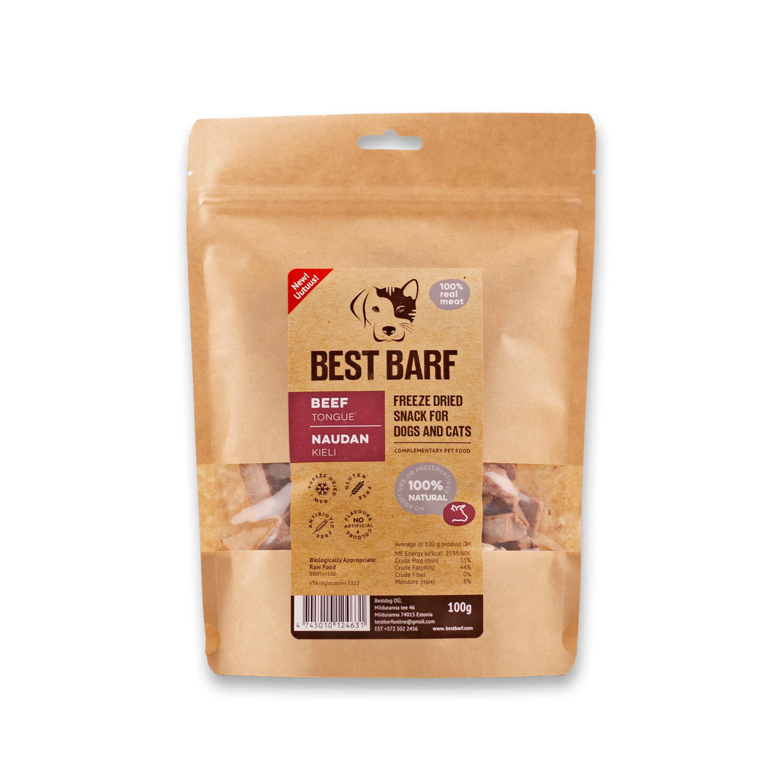 100% Natural Freeze-Dried Raw Beef Tongue Snacks – BestBarf