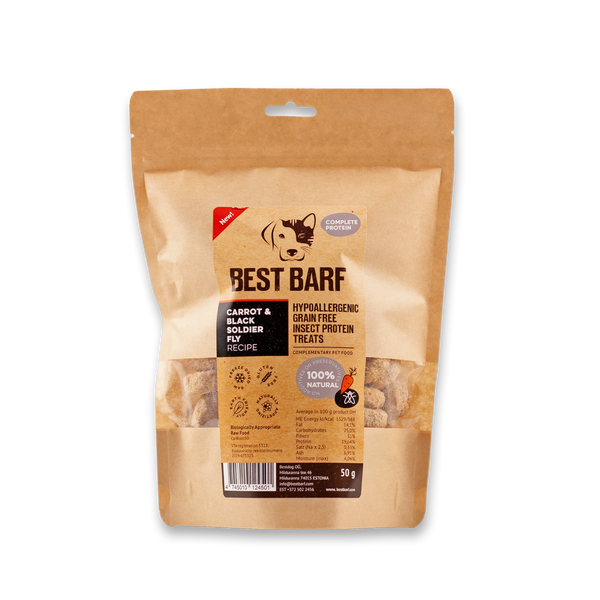 Hypoallergenic Grain-Free Insect Protein Snacks With Carrot – BestBarf